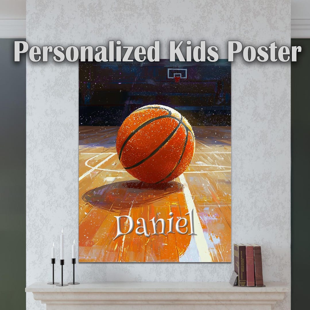 Personalized Basketball Poster for Kids – Custom Poster Design – Child ...