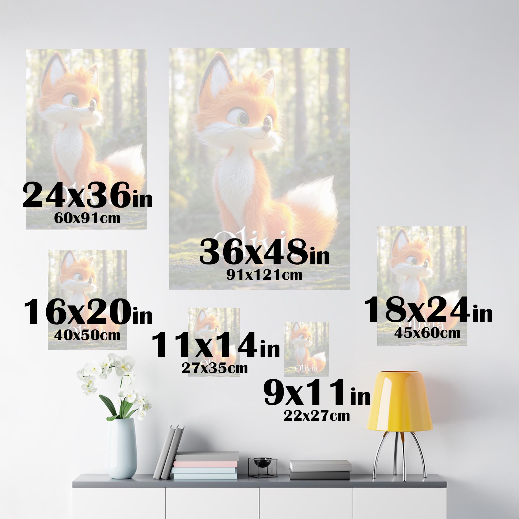 Personalized Fox Cub Poster for Kids Poster – Unique Art Display ...