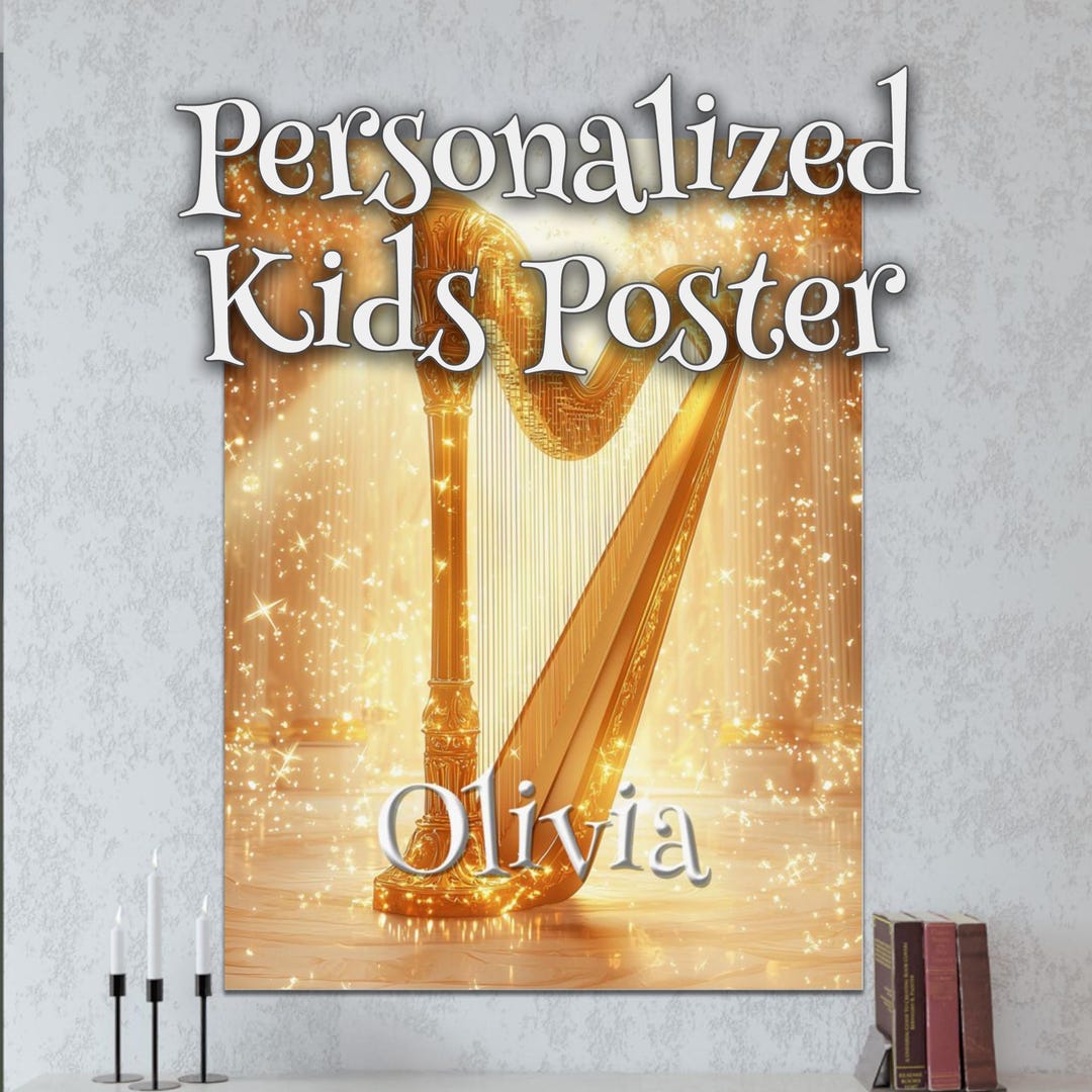 Personalized Harp Poster for Kids Poster – Engaging Art Print – Nursery ...