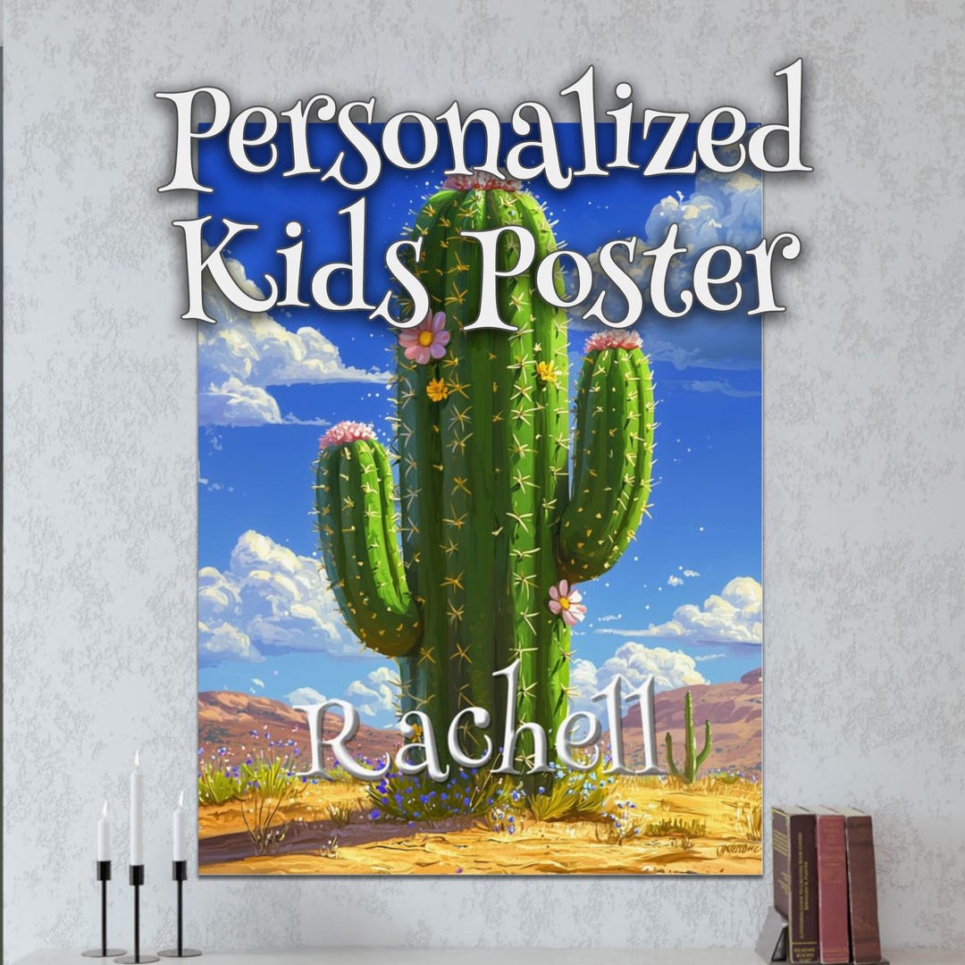 Personalized Cactus Poster for Kids Poster – Preschool Wall Decor ...