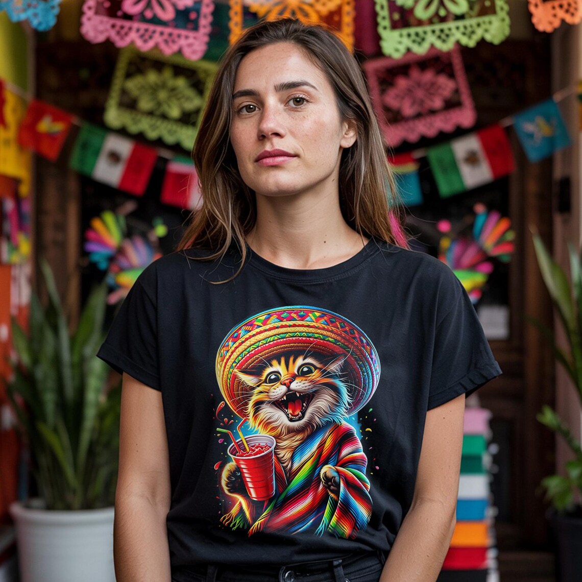 Cinco De Mayo Cat PNG | Fiesta Digital Download Clipart | Cat Cinco De ...