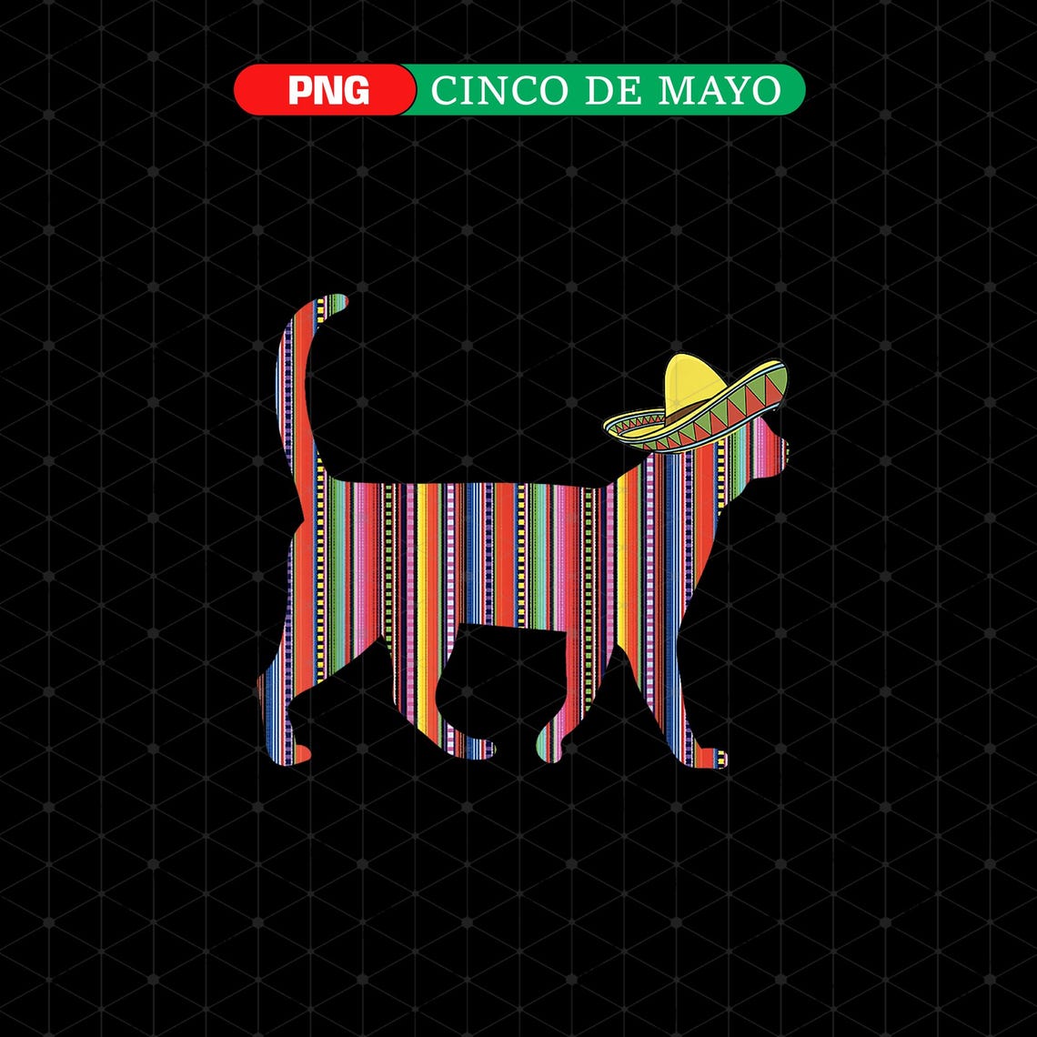 Cinco De Mayo Cat PNG | Fiesta Digital Download Clipart | Cat Cinco De ...
