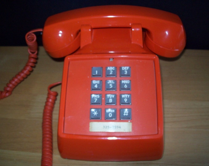 Retro Orange Push Button Phone - Etsy