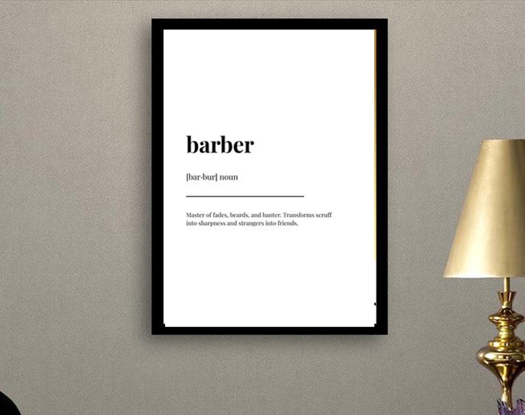 Barber Definition Print | Office Wall Art | Job Description Poster ...