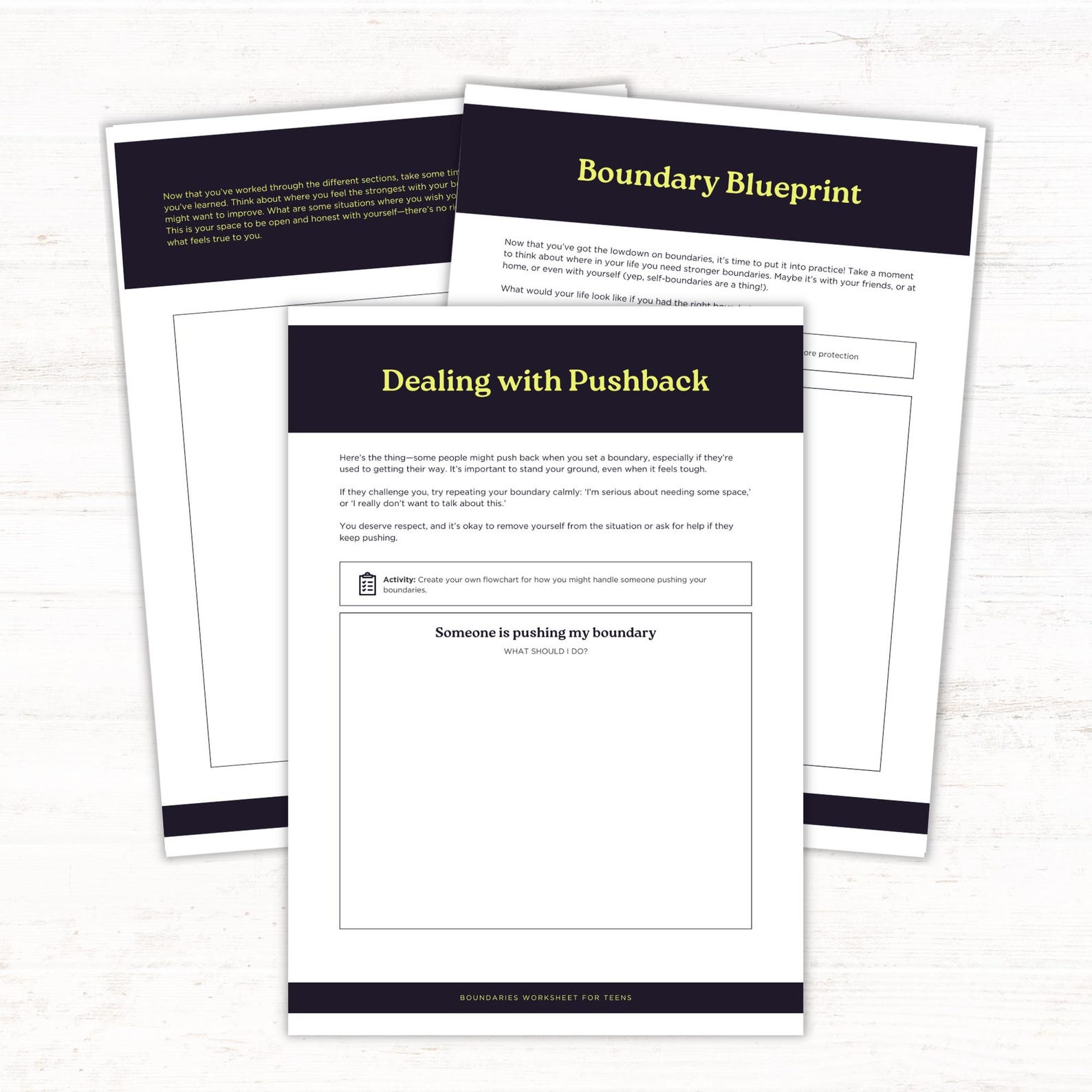 Boundaries Worksheets for Teens | Printable Social & Emotional Skills ...