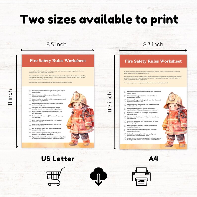 Kids Fire Safety Worksheets 9 Printable Activities Fire Prevention ...