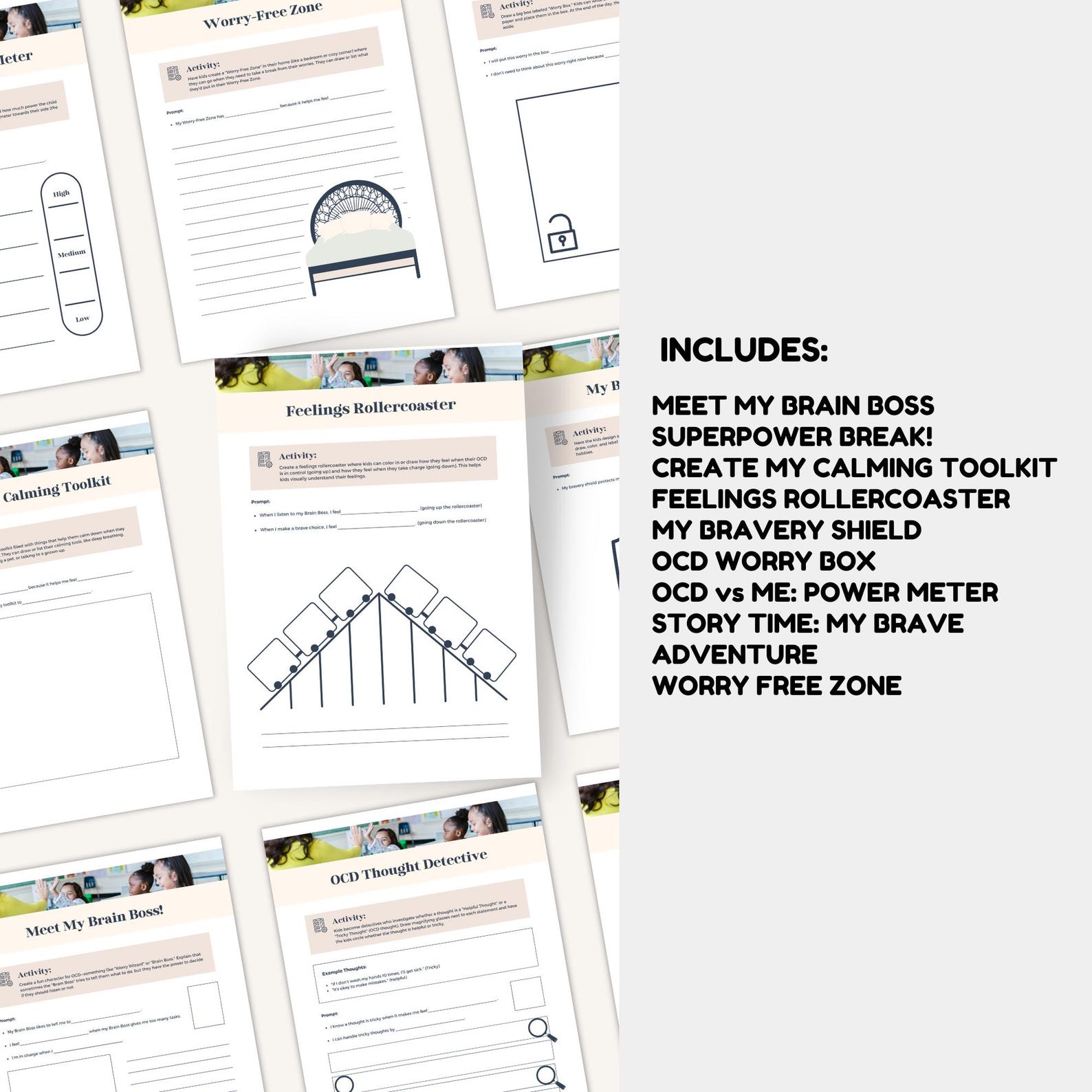 OCD Therapy Worksheets: ERP Activities for Kids, Teens, Adults ...