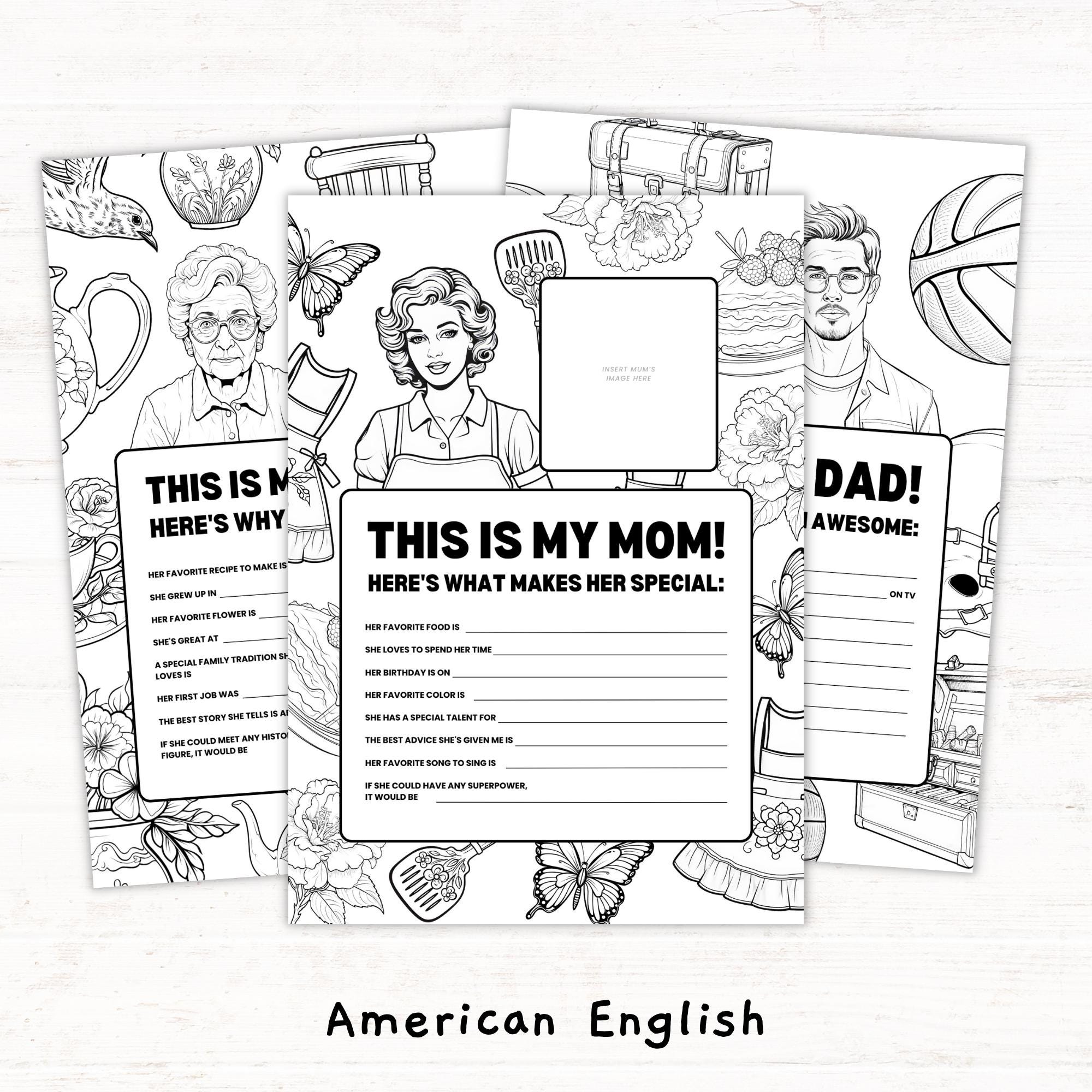 Get to Know Your Family 7 Fun Coloring & Question Activities Family ...