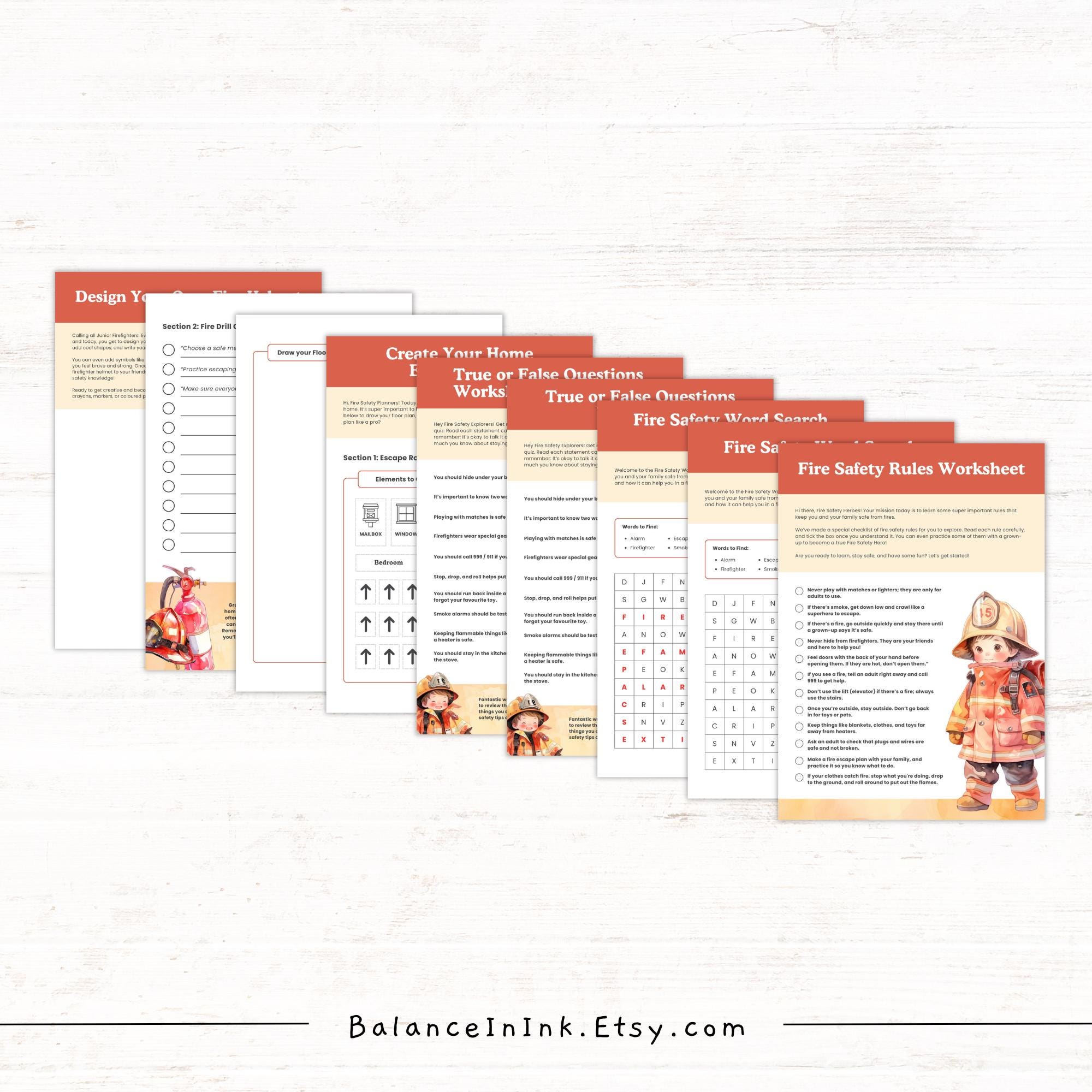 Kids Fire Safety Worksheets 9 Printable Activities Fire Prevention ...