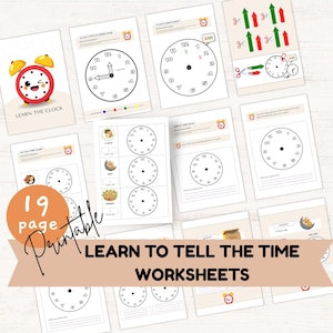 Learn to Tell Time Printable: Clock Puzzles & Math Activities (PDF) - Etsy