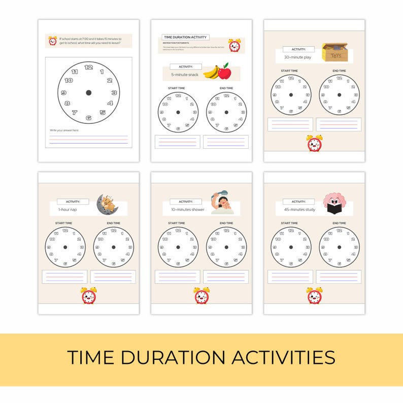 Learn to Tell Time Printable: Clock Face Colouring Hand Puzzles Time ...