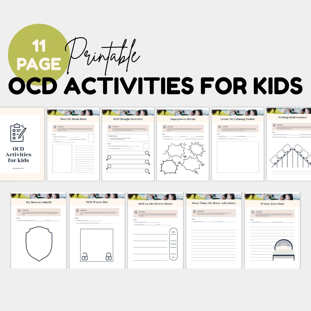 Obsessive Compulsive Disorder Worksheets for Kids Teens Adults ERP ...