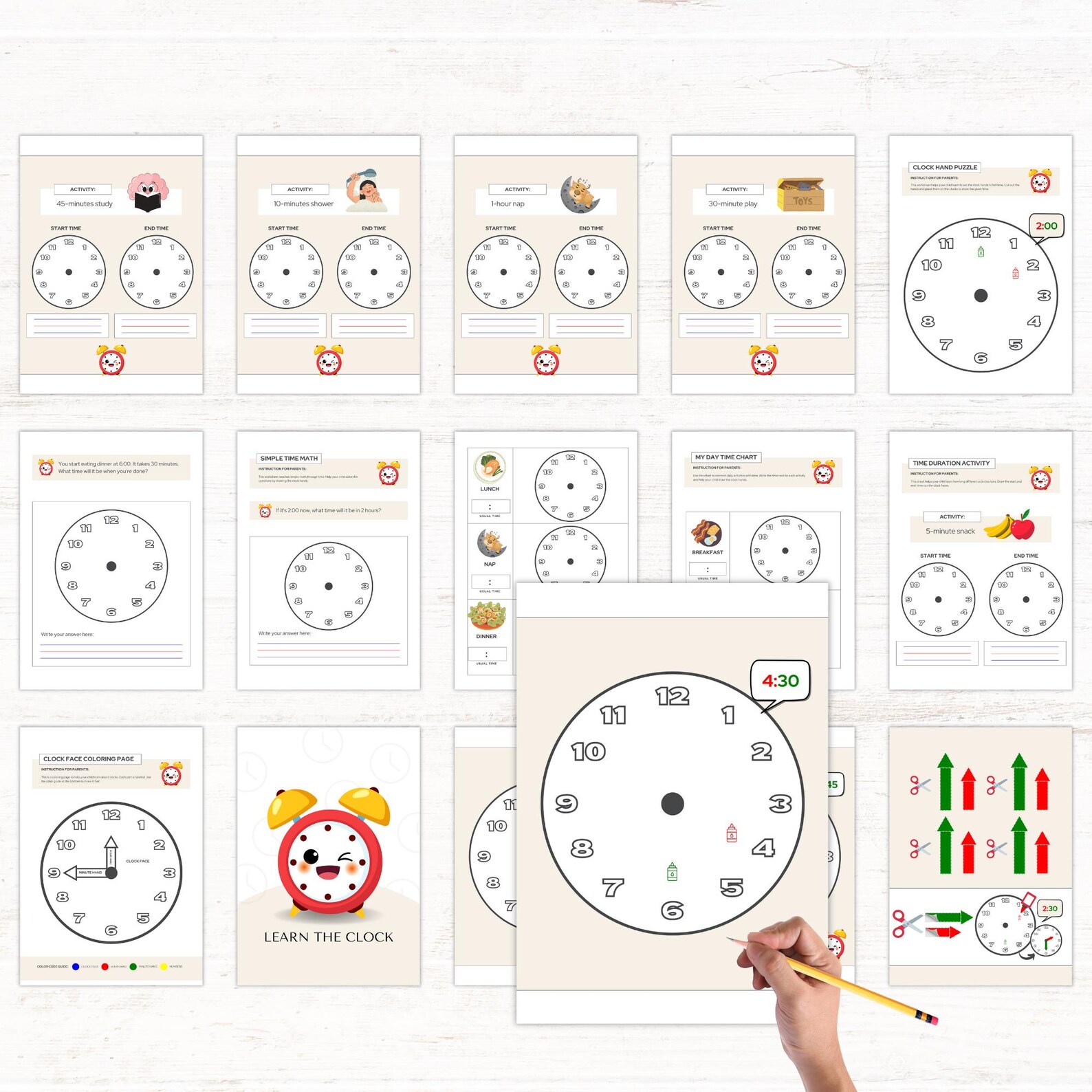 Learn to Tell Time Printable: Clock Puzzles & Math Activities (PDF) - Etsy