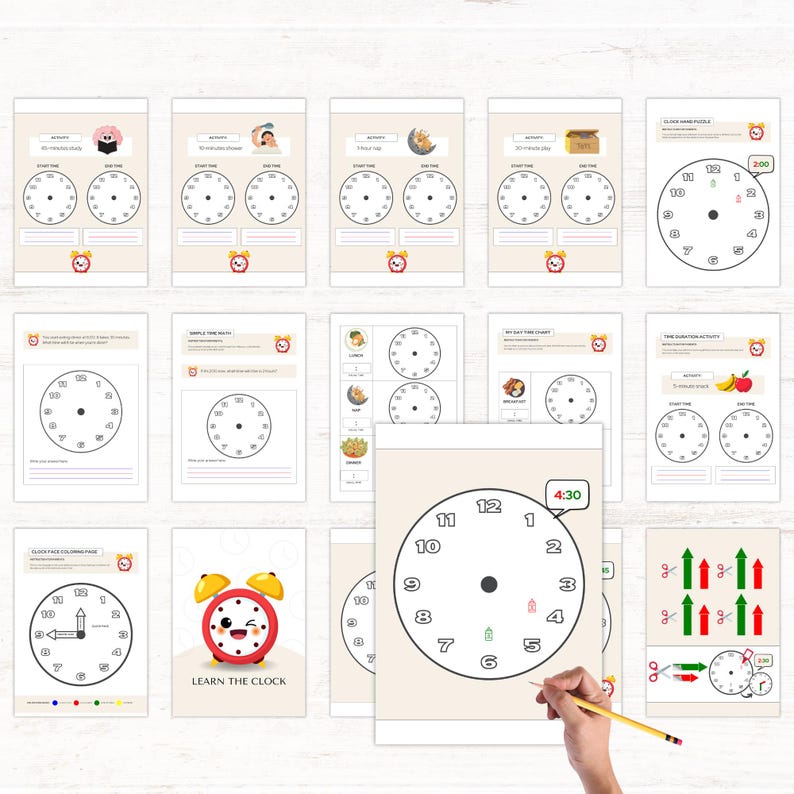 Learn to Tell Time Printable: Clock Puzzles & Math Activities (PDF) - Etsy