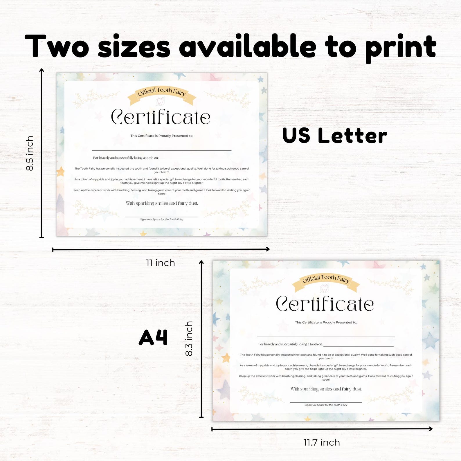 Printable Tooth Fairy Certificate: Magical Kids Award (PDF Download) - Etsy