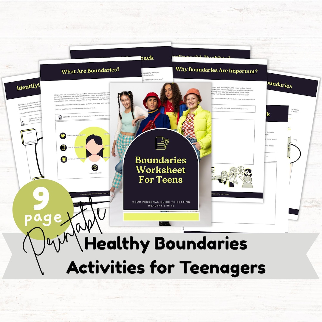 Boundaries Worksheets for Teens | Printable Social & Emotional Skills ...