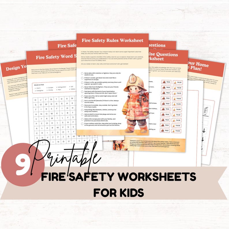 Kids Fire Safety Worksheets 9 Printable Activities Fire Prevention ...