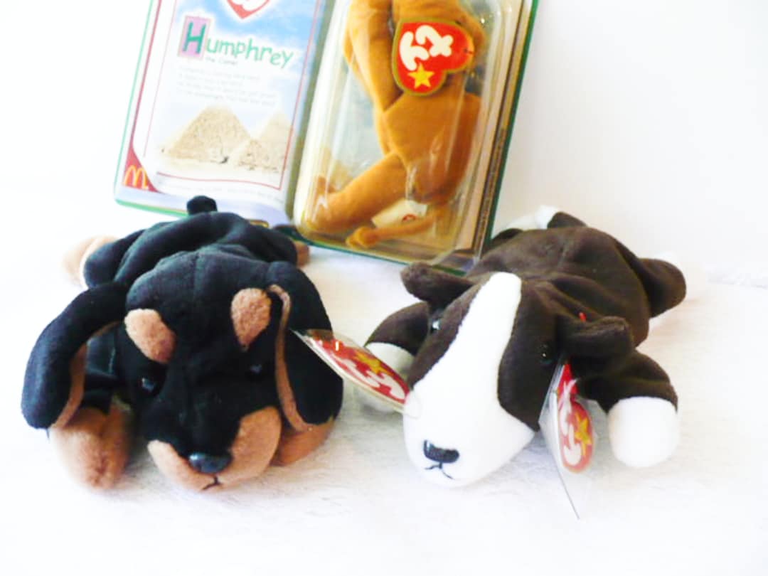 Vintage Ty Beanie Babies Dog Stuffed Animal: Doberman & Terrier - Etsy