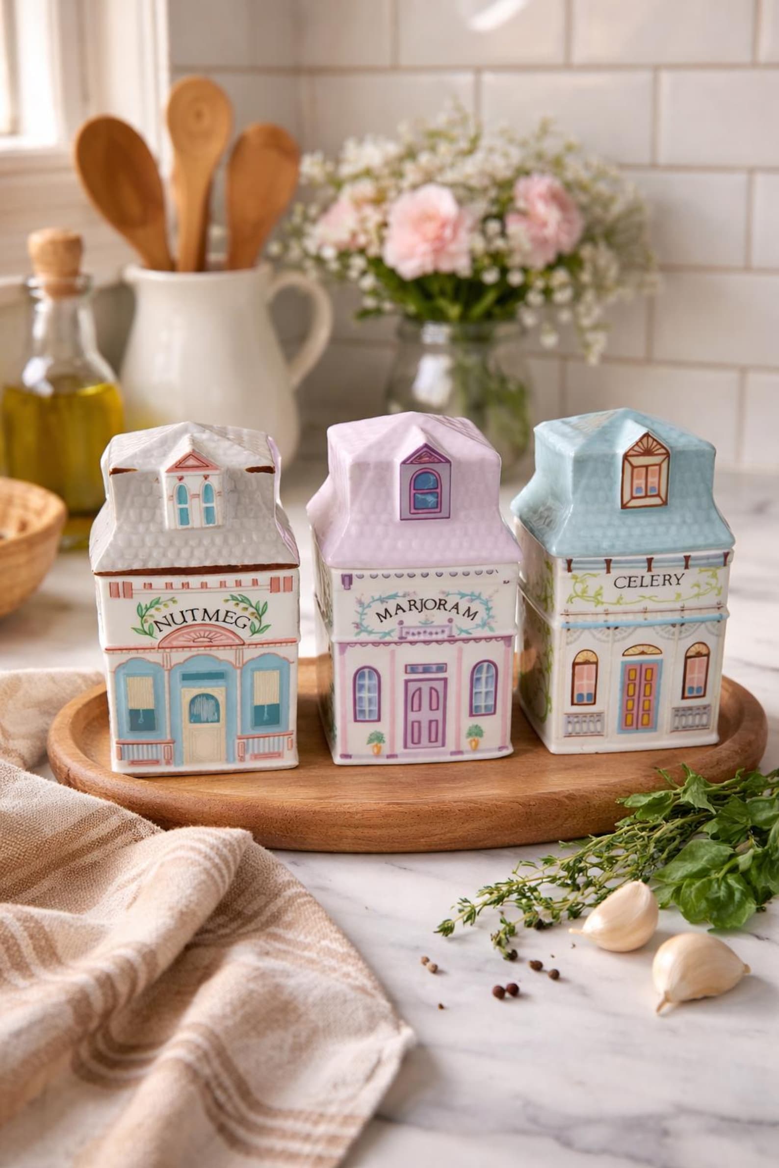 Lennox Spice Jar House Village Collection Vintage Kitchen Decor ...
