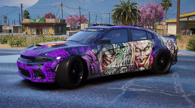 Joker Themed Hellcat 6 Seater Ready to Fivem - Etsy