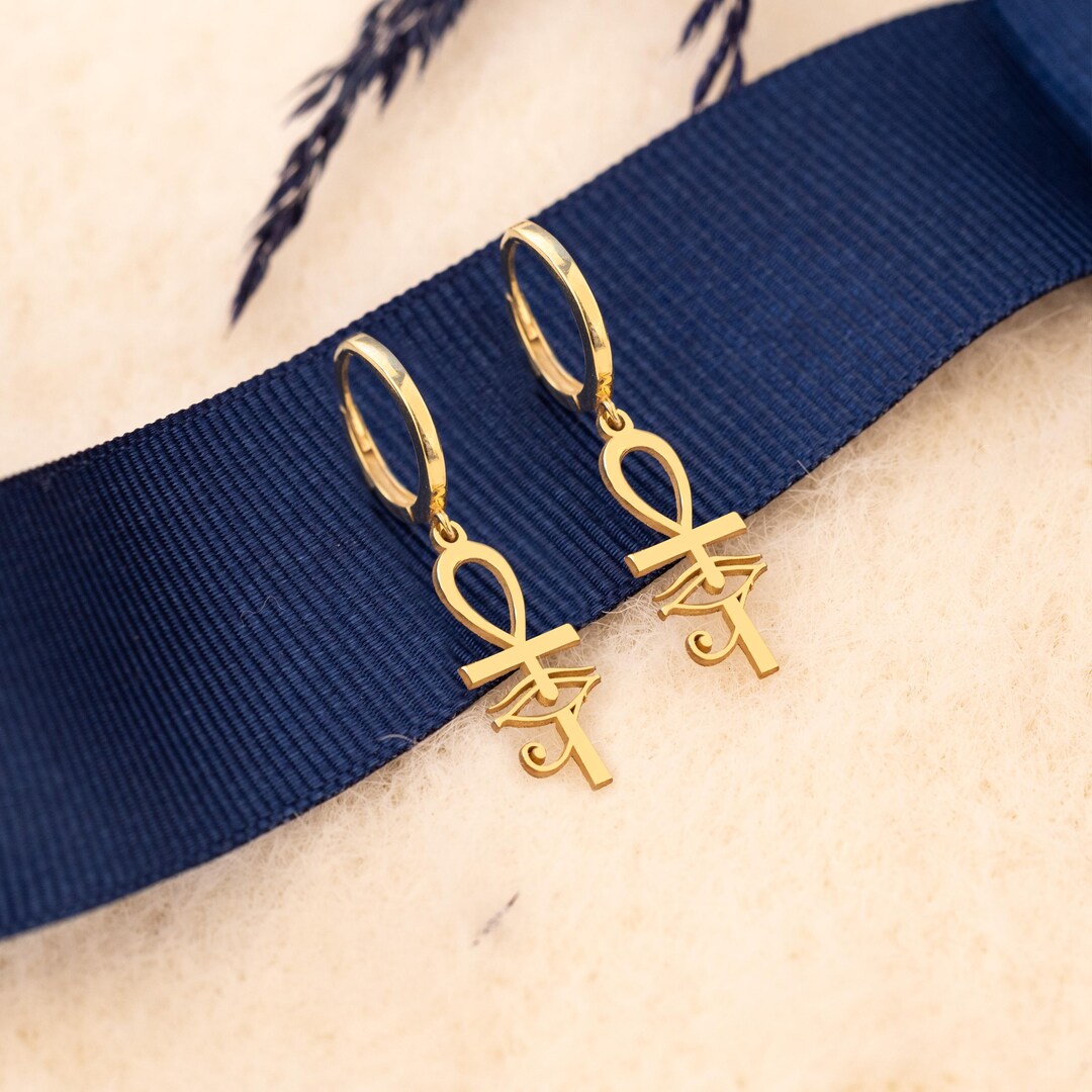 14K Gold Eye of Ra Earrings | Eye of Ra Jewelry | Ra Earrings ...