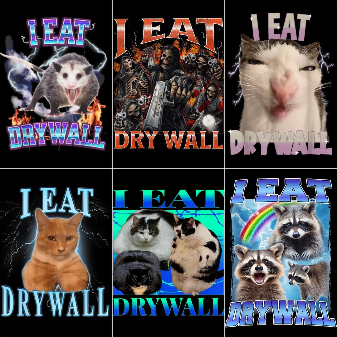 I Eat Drywall PNG, Funny Cat Meme PNG, Fat Cat Sublimation, Humor ...