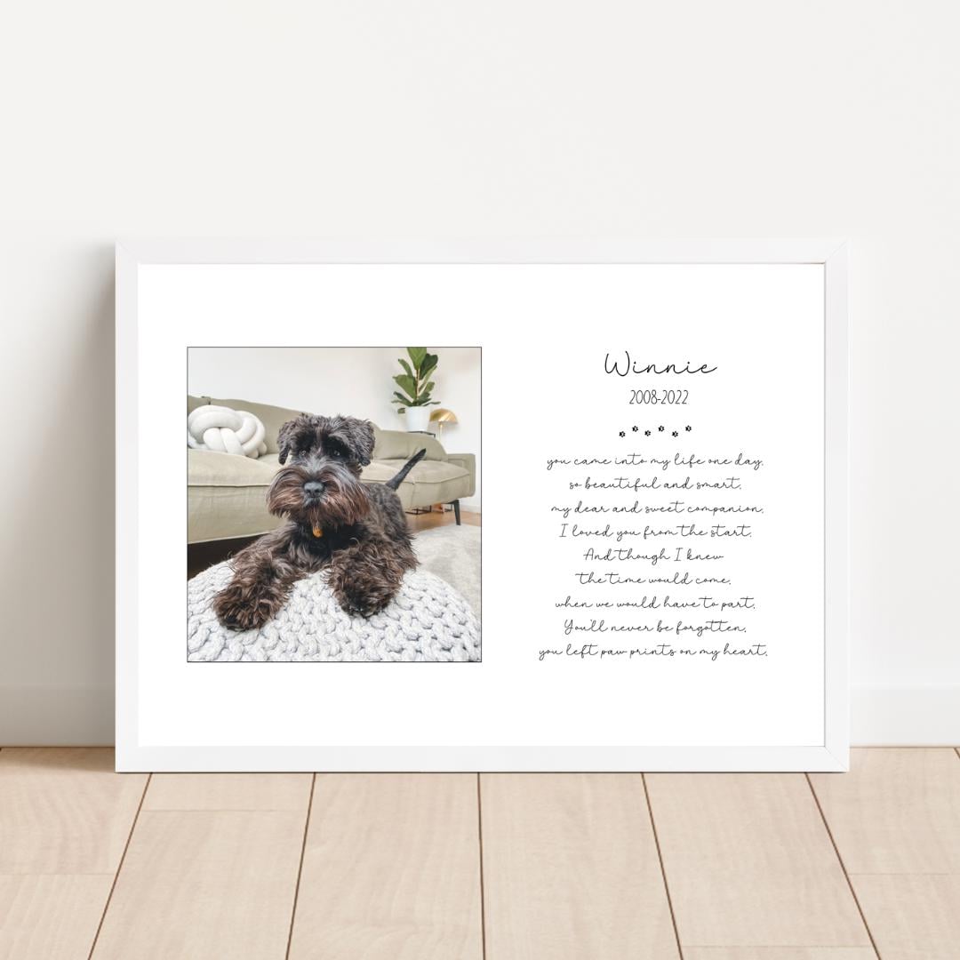 Personalised Dog Memorial Poem & Photo Print - Pet Memorial Poem - Dog ...