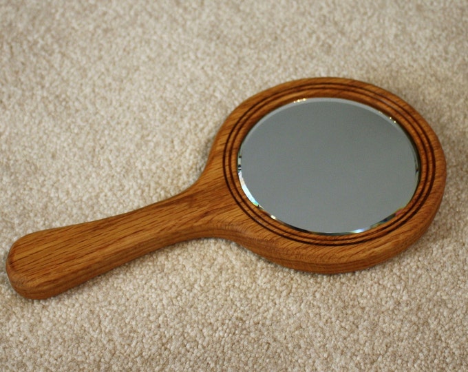 Wooden Red Oak Hand Mirror - Etsy