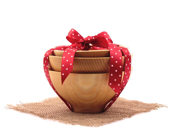 Wooden Ash Bowl Set/hand Turned /set of Three Small Ash Bowls - Etsy