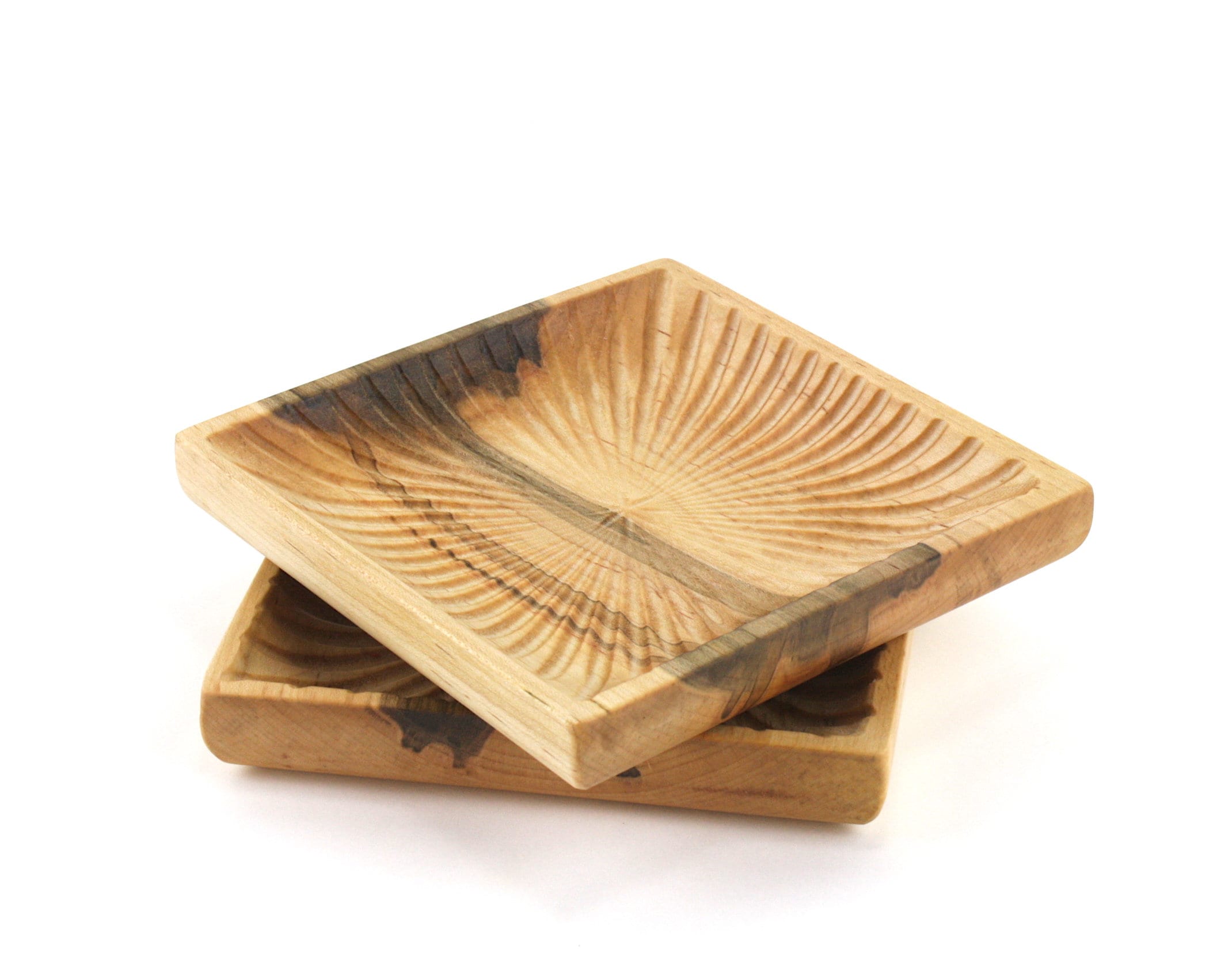 Set of 2 Wooden Maple Square Bowls | Candy Dish | Nut Bowl | Wood ...