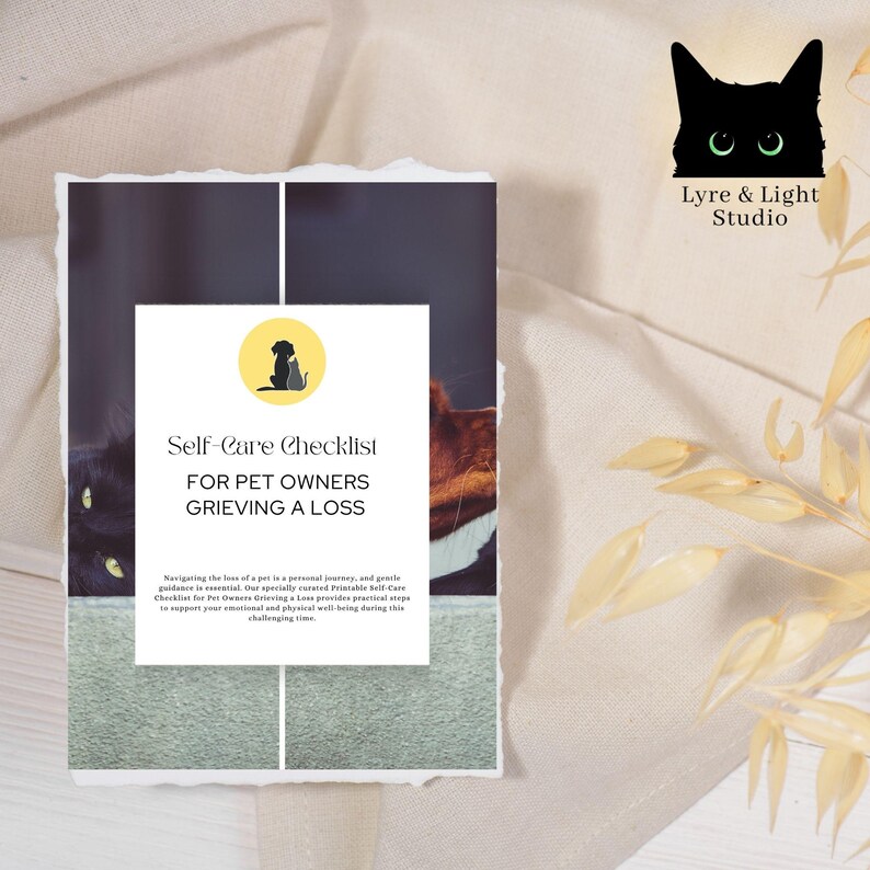 Pet Loss Self-care Checklist – Printable, Digital Download PDF for ...