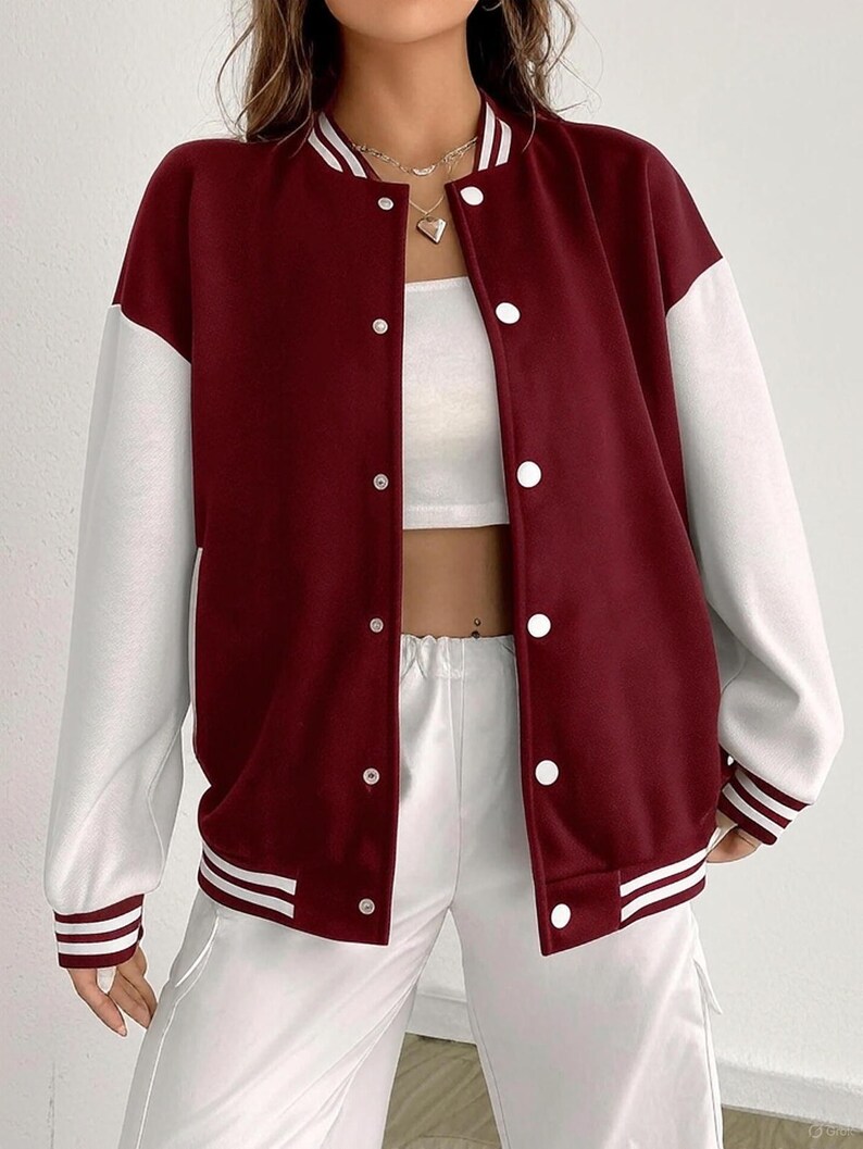Women’s Varsity Jacket – College Style Baseball Jacket – Casual ...