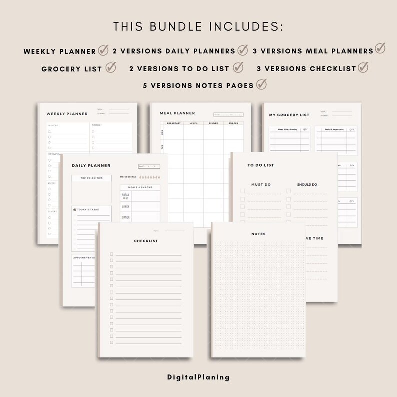 Ultimate To-do List Bundle | Printable Daily & Weekly Planner ...