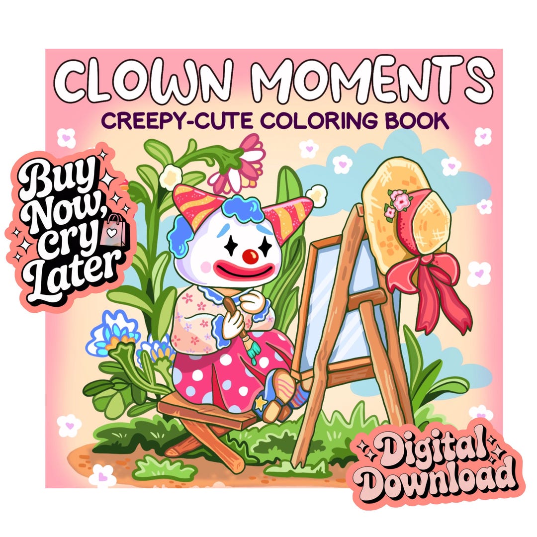 Digital Clown Moments Colouring Book - Etsy
