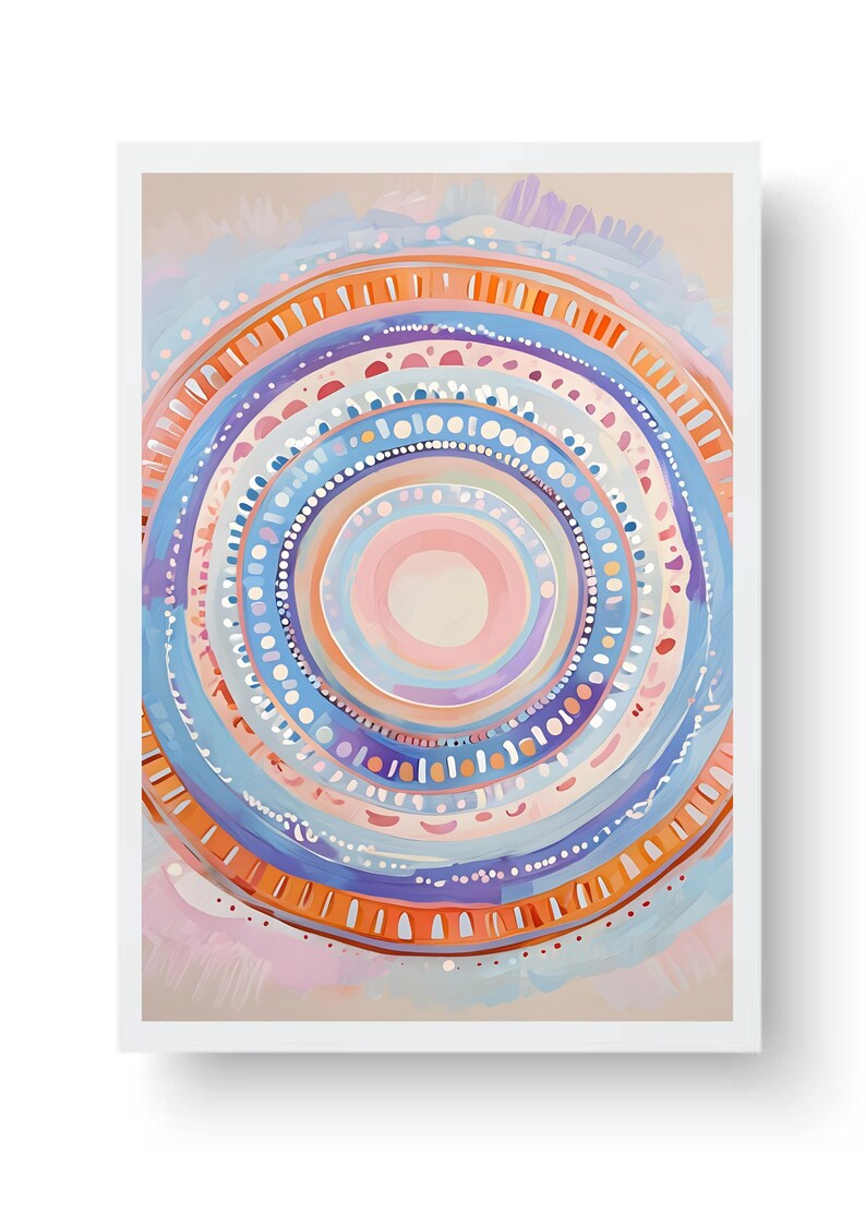 Aboriginal-inspired Art Print, Indigenous Pastel, Australian Art Poster ...