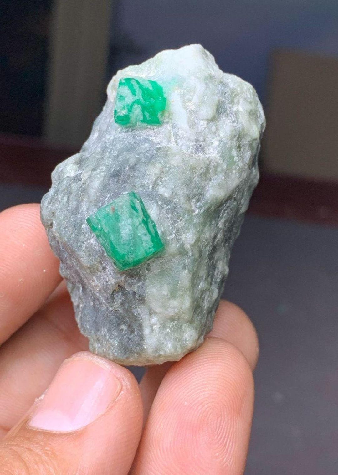 Emerald Specimen, Natural Emerald Terminated Crystals on Matrix ...