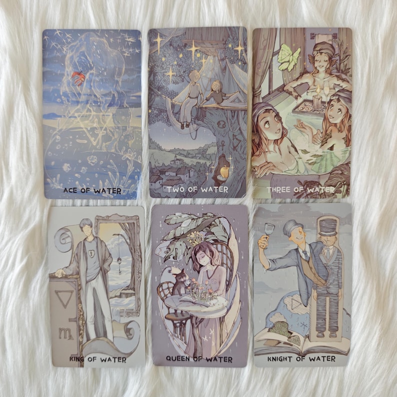Travel Tarot Deck, Rider Waite Watercolor Pastel Blue, Beginner ...