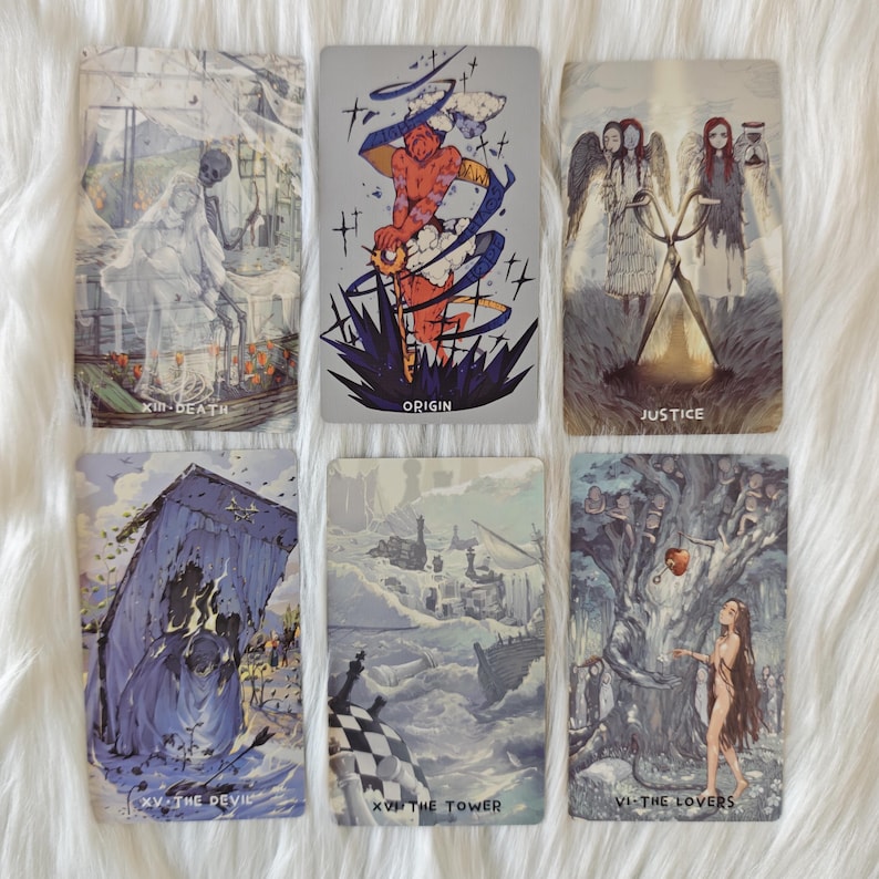 Travel Tarot Deck, Rider Waite Watercolor Pastel Blue, Beginner ...