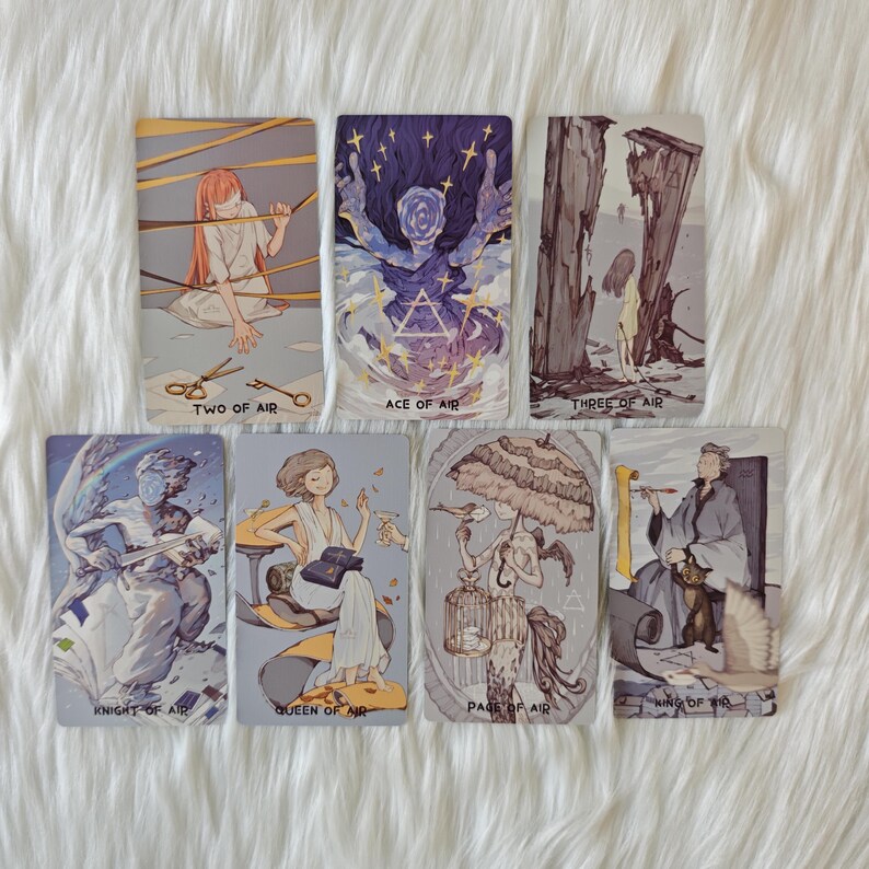 Travel Tarot Deck, Rider Waite Watercolor Pastel Blue, Beginner ...