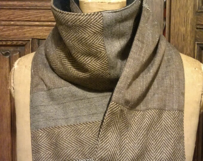 Tweed Wool Scarf in Shades of Brown - Etsy