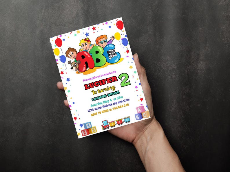 ABC Birthday Party Invitation: Alphabet Theme (editable Printable ...
