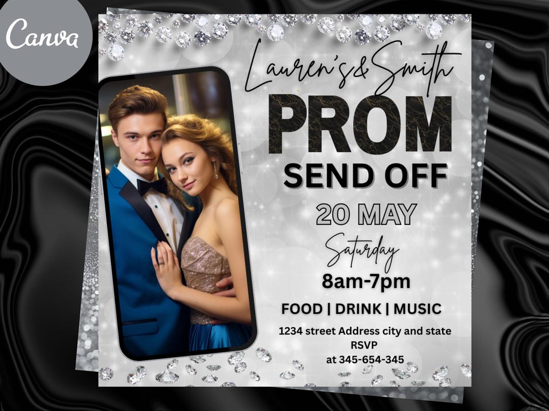 Prom Send off Digital Invitation, Prom Invitation Flyer, Prom Event ...