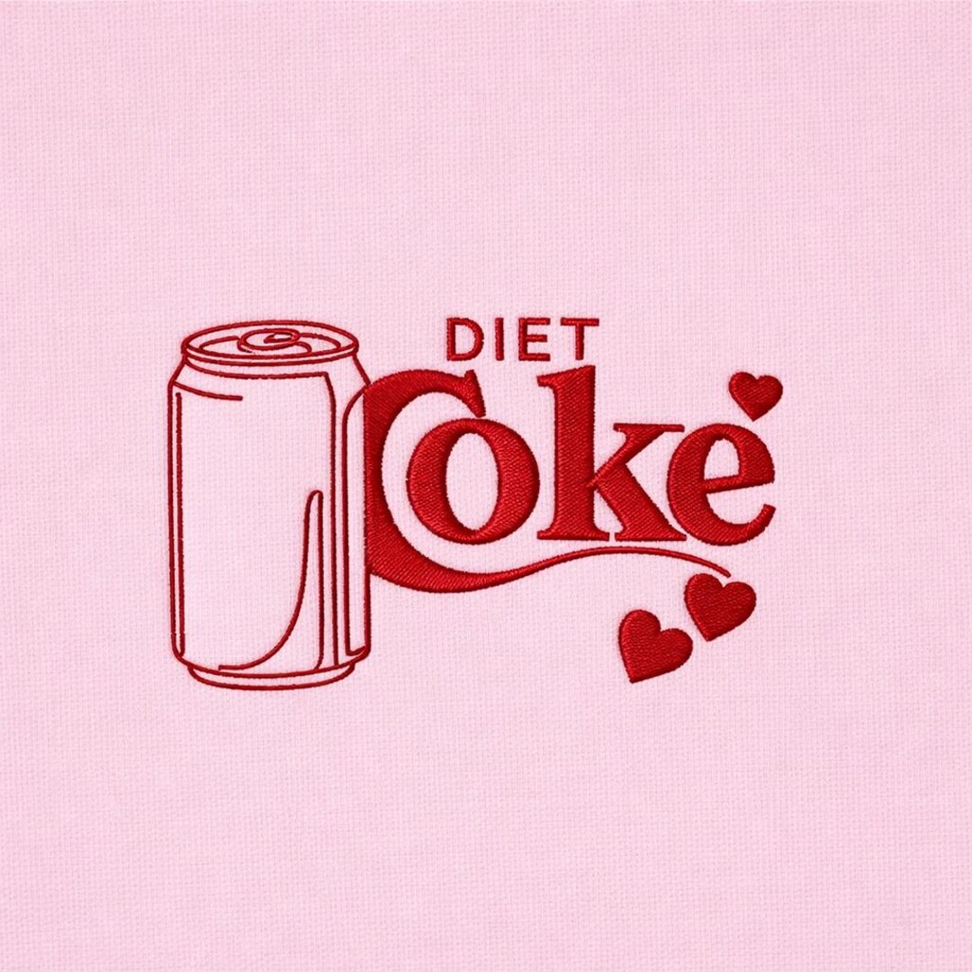 Diet Coke Embroidery Design | Soda Can Heart Machine Embroidery File ...