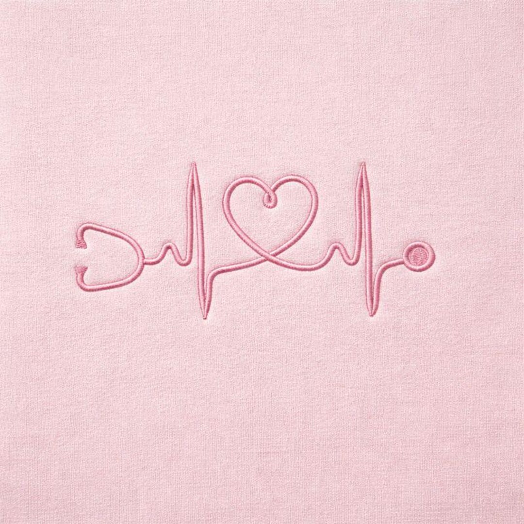 Heartbeat Heart Machine Embroidery Design | Line Art Pattern | Instant ...
