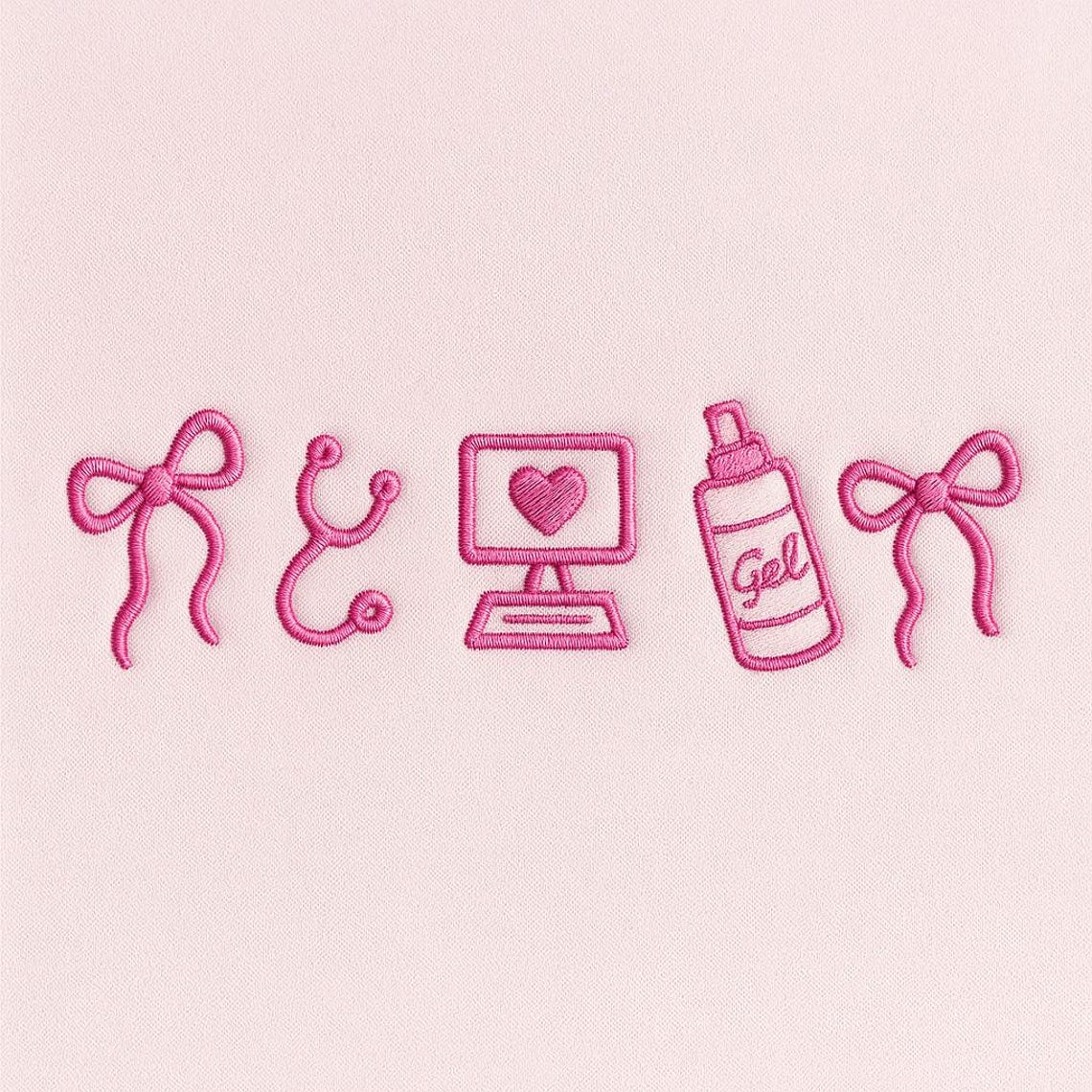 Ultrasound Embroidery Design, Nurse Stethoscope Embroidery File ...