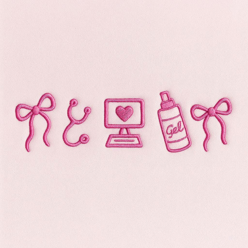 Ultrasound Embroidery Design, Nurse Stethoscope Embroidery File ...