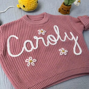 Personalized Baby Name Knit Sweater, Custom Embroidered Toddler ...