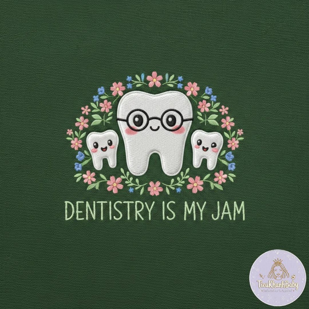 Dentistry is My Jam Embroidery | Cute Tooth Dental Stitch File - Etsy