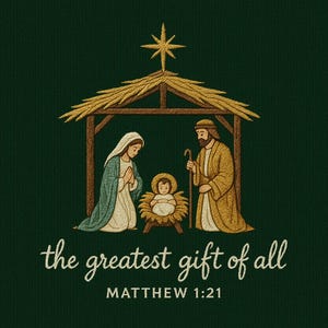 Nativity Scene Embroidery Design | the Greatest Gift of All | Holy ...