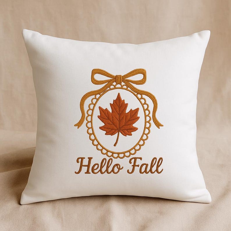 Hello Fall Embroidery Design Bundle - Autumn Leaf, Pumpkin, Mushroom ...